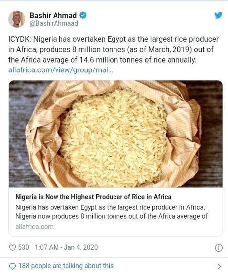 Nigeria Overtakes Egypt As Largest Rice Producer In Africa – Buhari’s ...